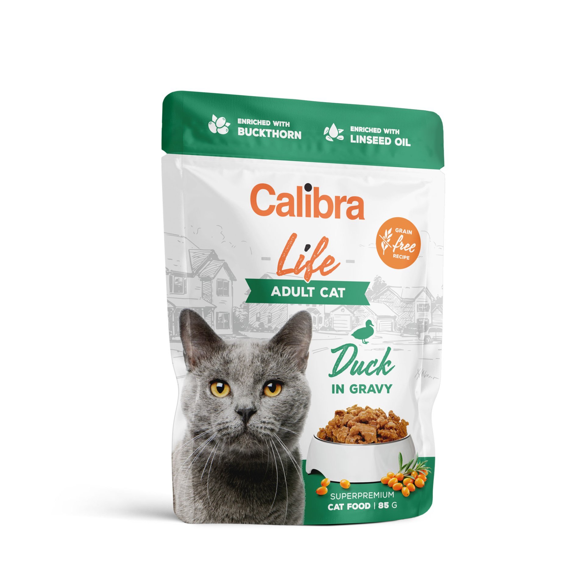 Calibra Life pouch for adult cats with duck | Calibra
